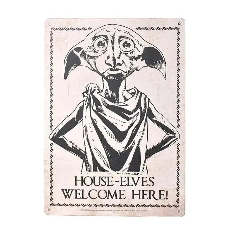 Plaque En Métal Dobby La Boutique Aux 2 Balais